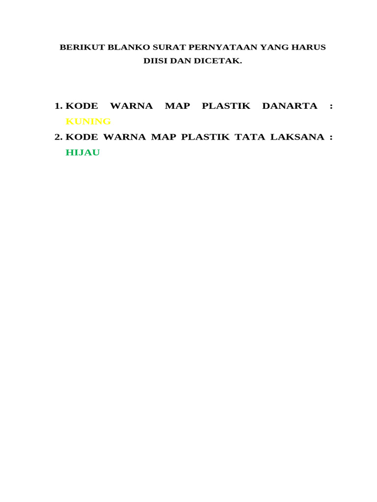 Blanko Surat Pernyataan Pamong Kalurahan | PDF