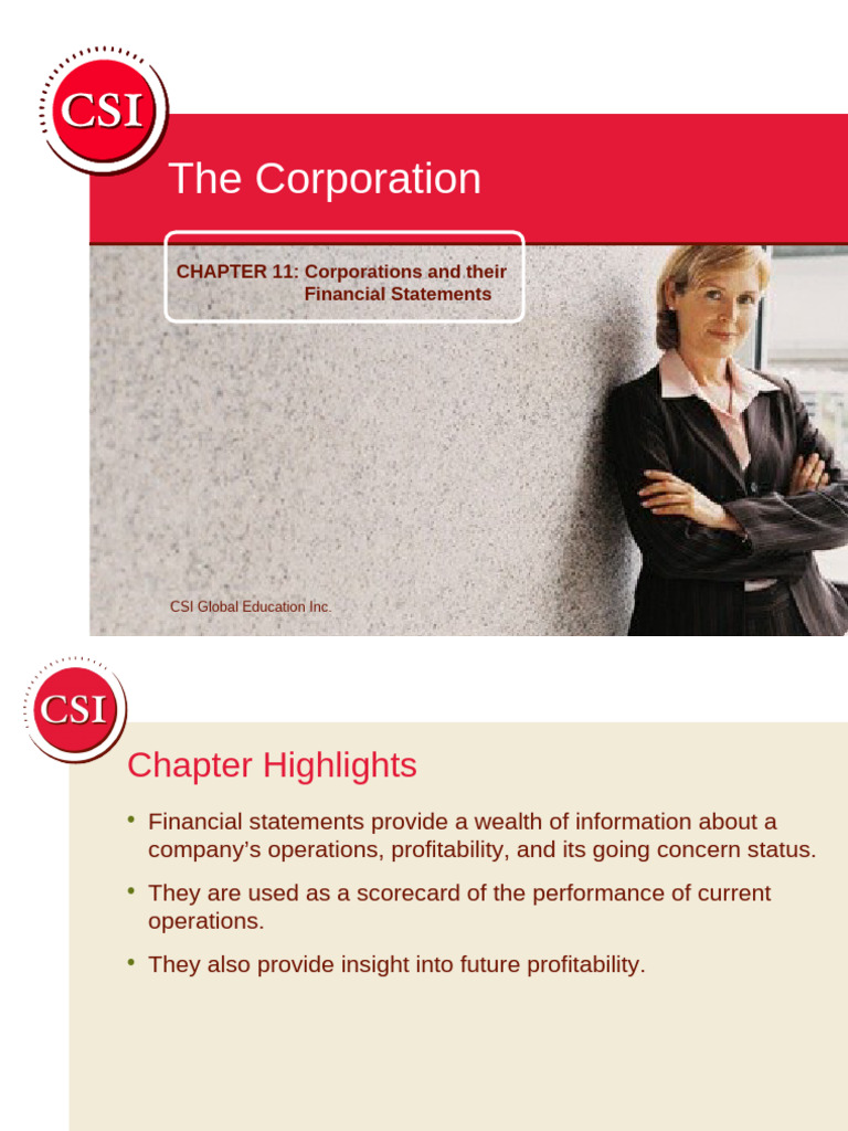 CSC Ch11 - Financial Statements Corporations Fall 2020 | PDF ...
