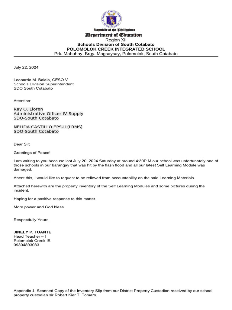 Request for Relief from SLM Accountability | PDF