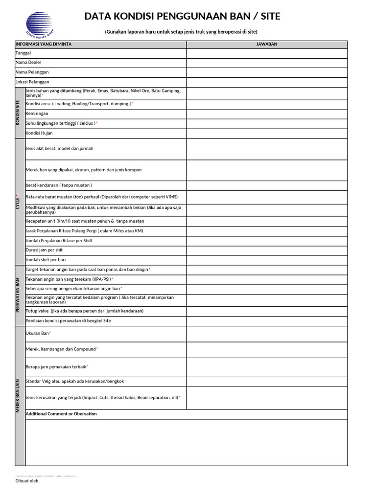 Template Form Kunjungan Site | PDF