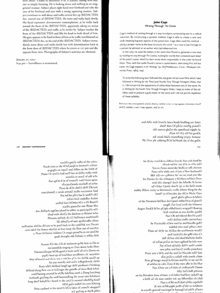 John Cage Writing Through the Cantos | PDF