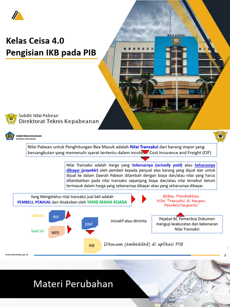 Panduan IKB untuk Nilai Pabean PIB | PDF