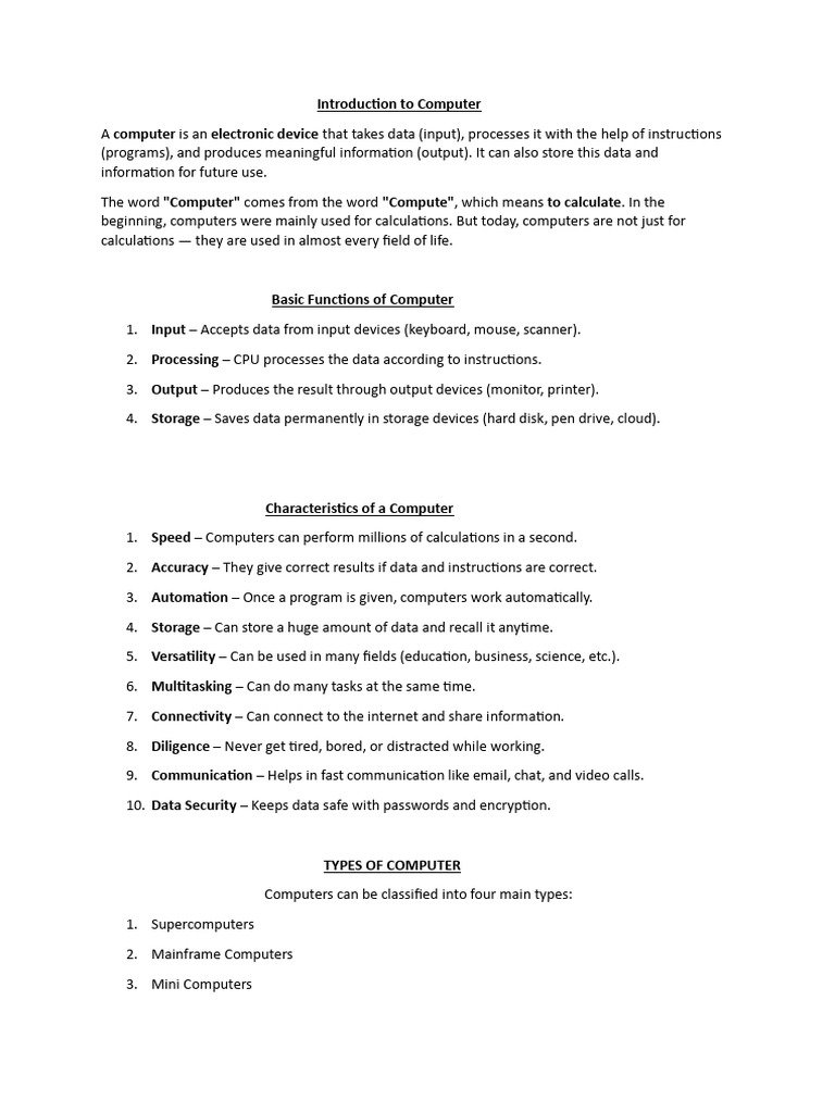 Introduction To Computer, MD-1 | PDF | Integrated Circuit | Personal ...