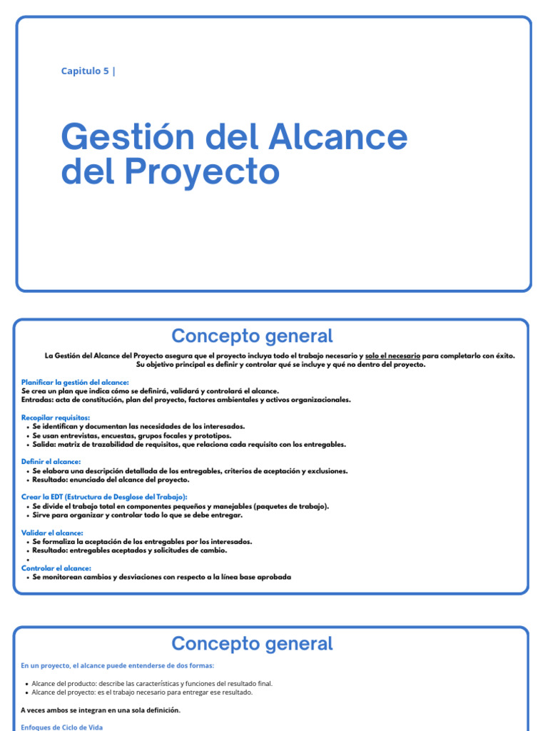 Capítulo 5. Gestion Del Alcance Del Proyecto | PDF