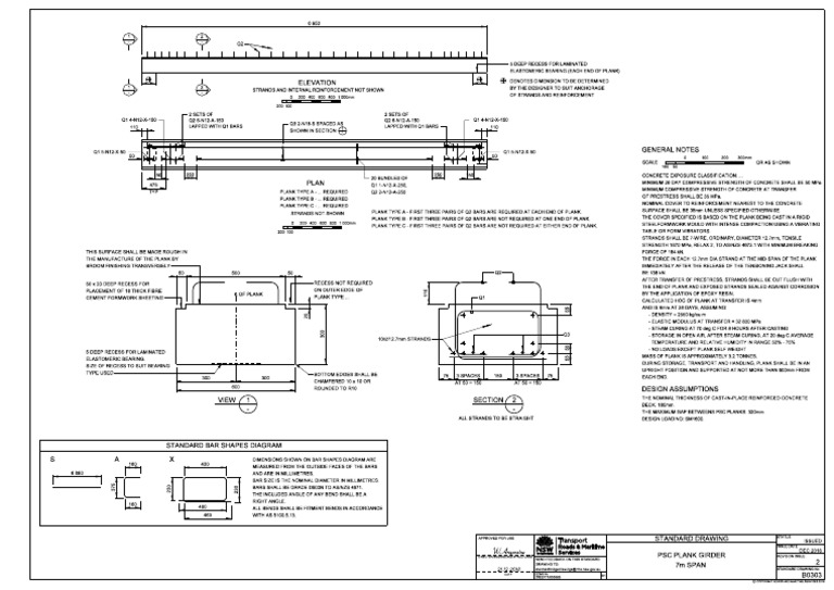 TS 01904 - 0.00 - PSC Plank Girder - 7m Span | PDF | Prestressed ...
