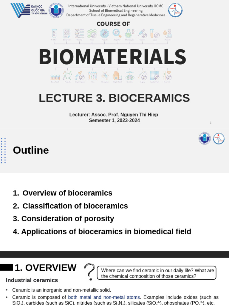 Lecture 3. Bioceramics Full | PDF | Bioceramic | Materials