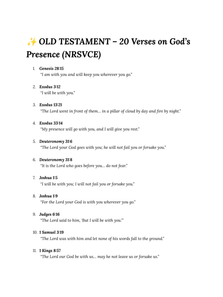 30 Bible Verses on God's Presence | PDF | God In Christianity | Theology