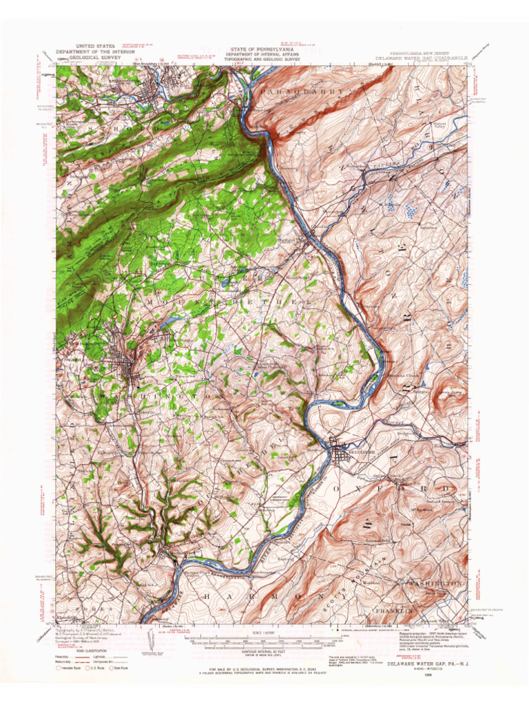 Delaware Water Gap Map 1936 | PDF