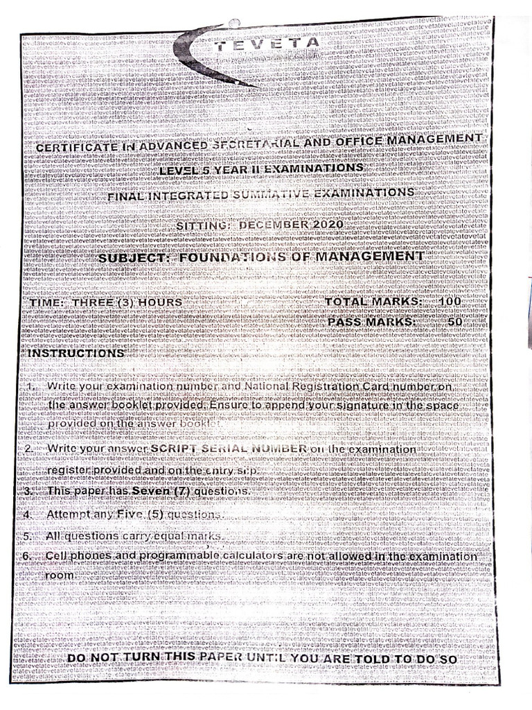 Management Past Papers | PDF