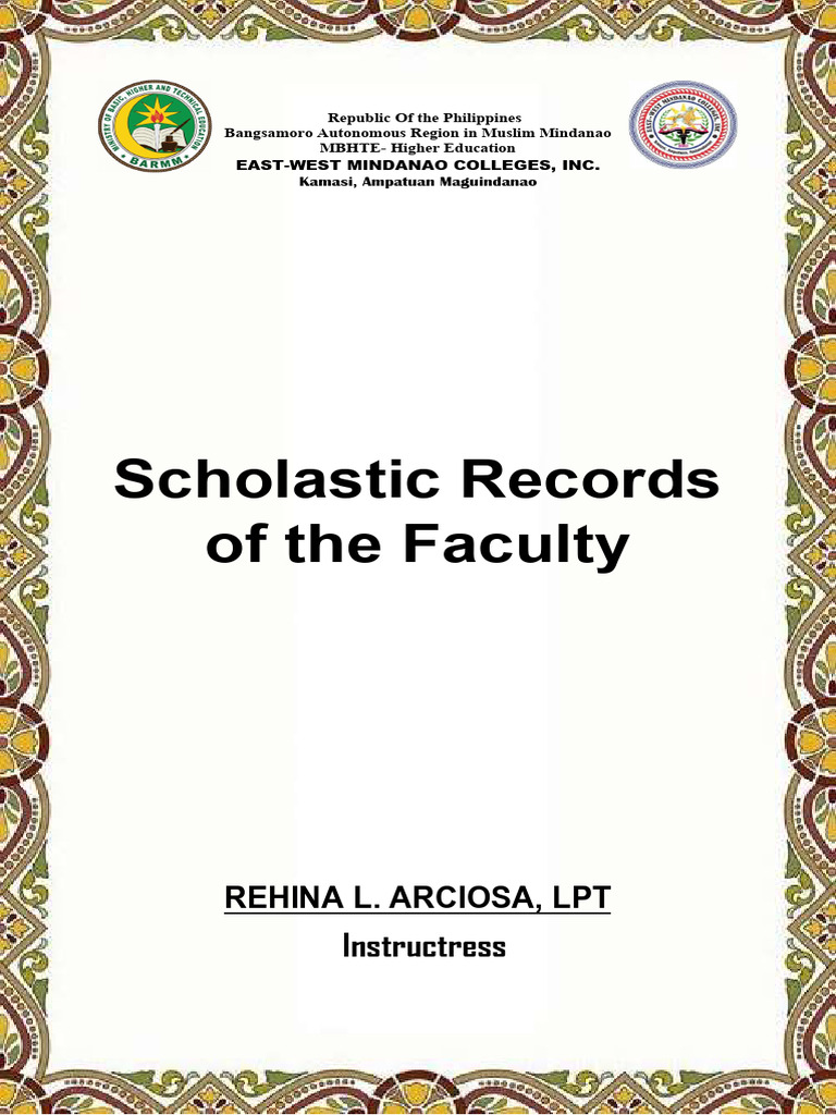 Scholastic Records of Rehina Arciosa | PDF