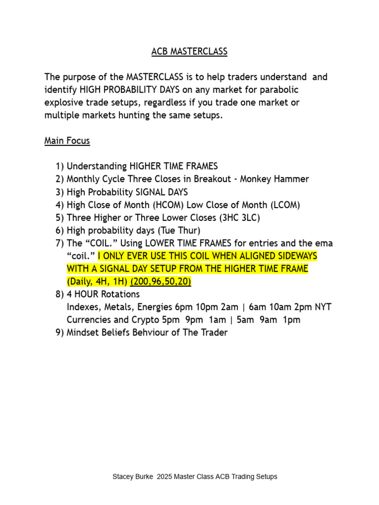 High Probability Trading Masterclass | PDF