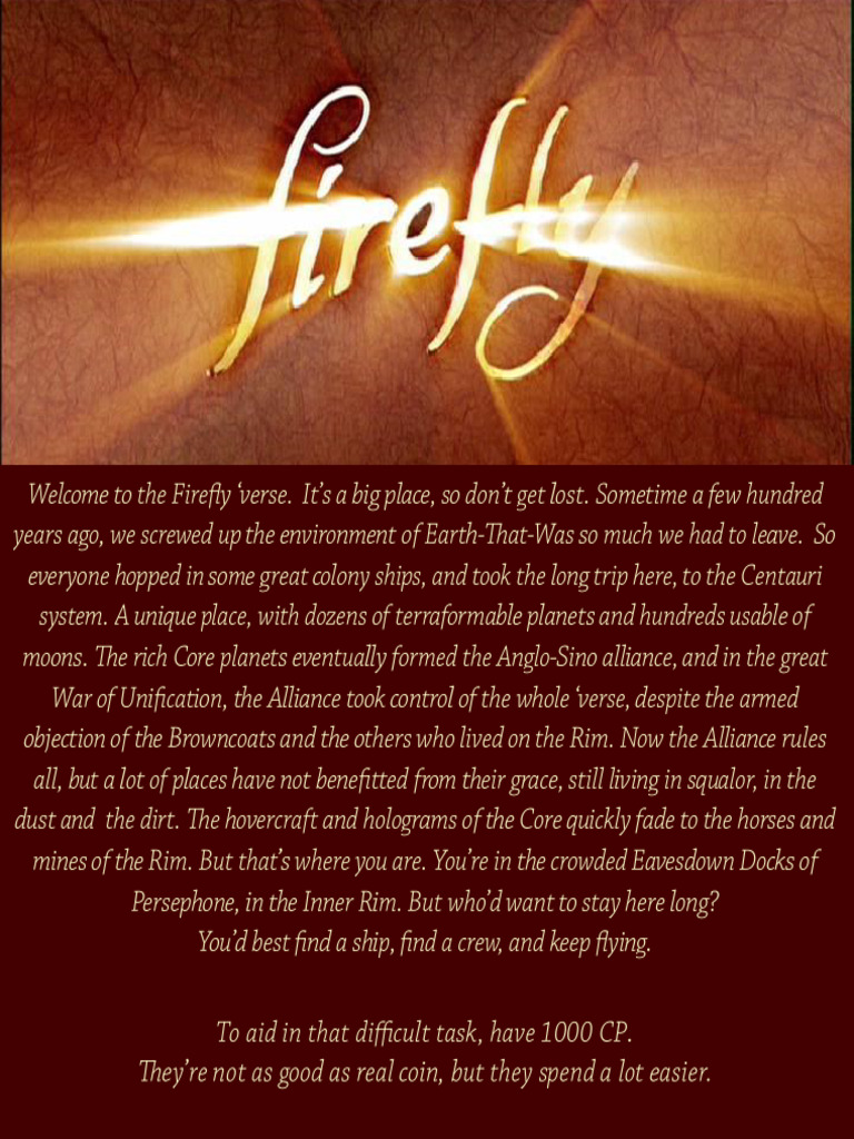 Jumpchain - Firefly | PDF