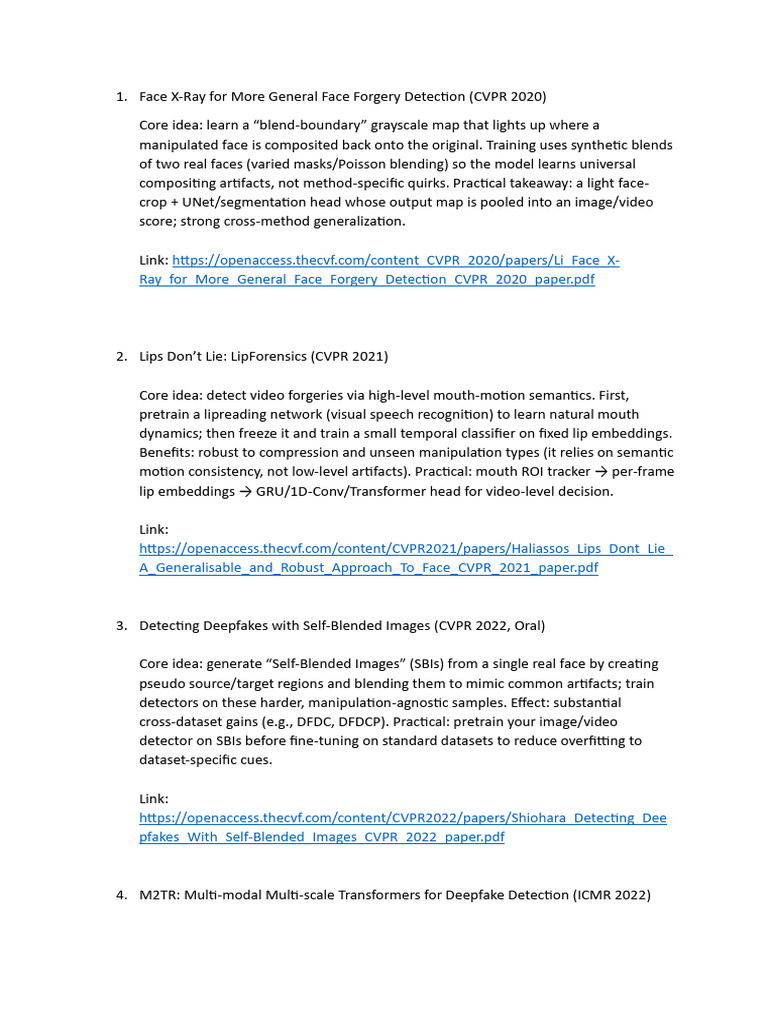 Shubham Datta - Research Paper Study For Literature Survey - Deepfake Detection - Final Year ...
