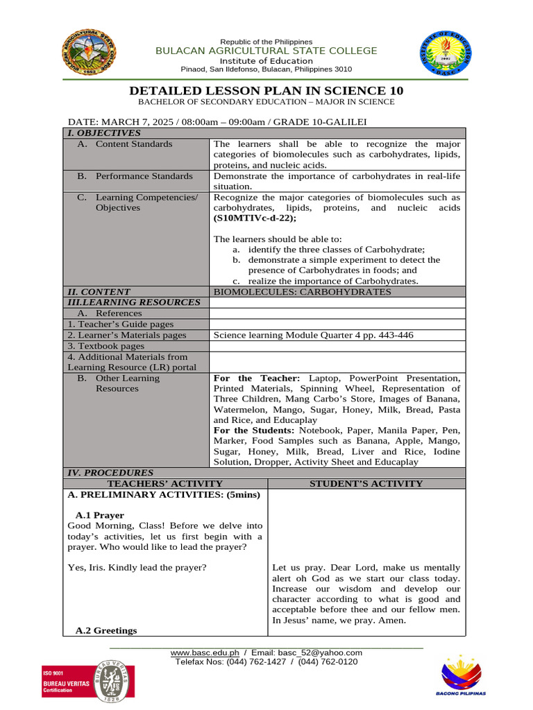 Final Demo Dlp 1 Pdf Carbohydrates Nutrition