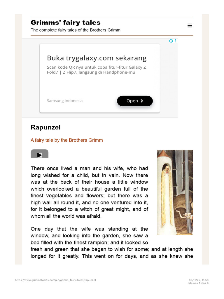 Rapunzel - Grimm | PDF | Rapunzel