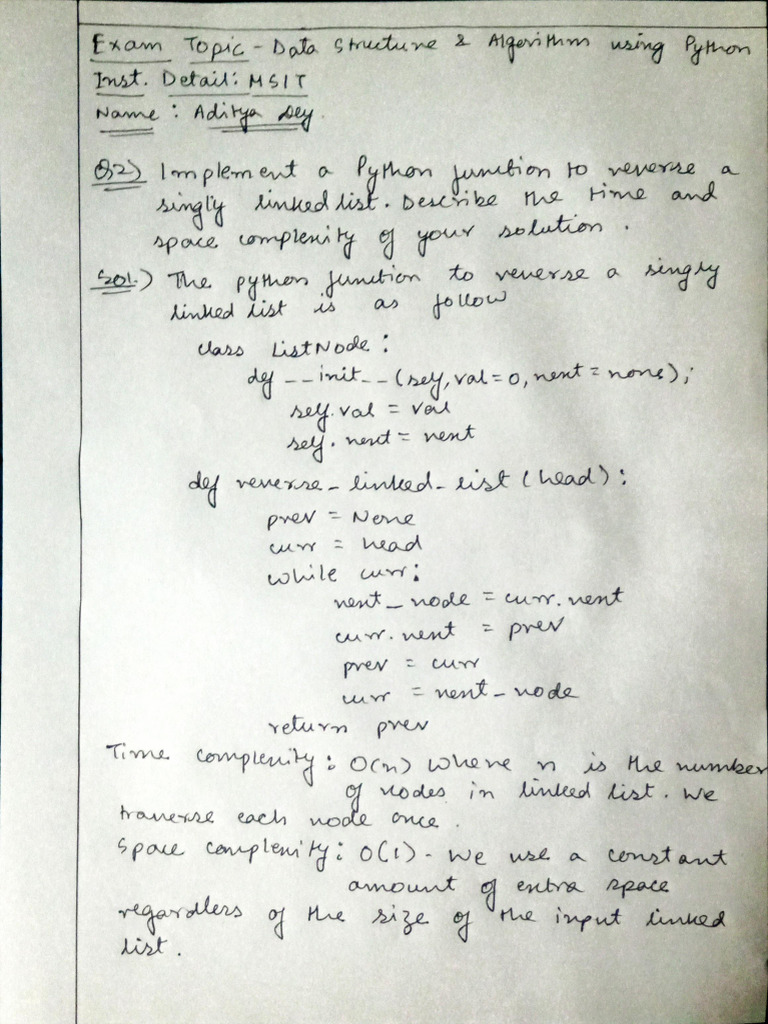 Data Structure & Algorithm Using Python - Aditya Dey | PDF