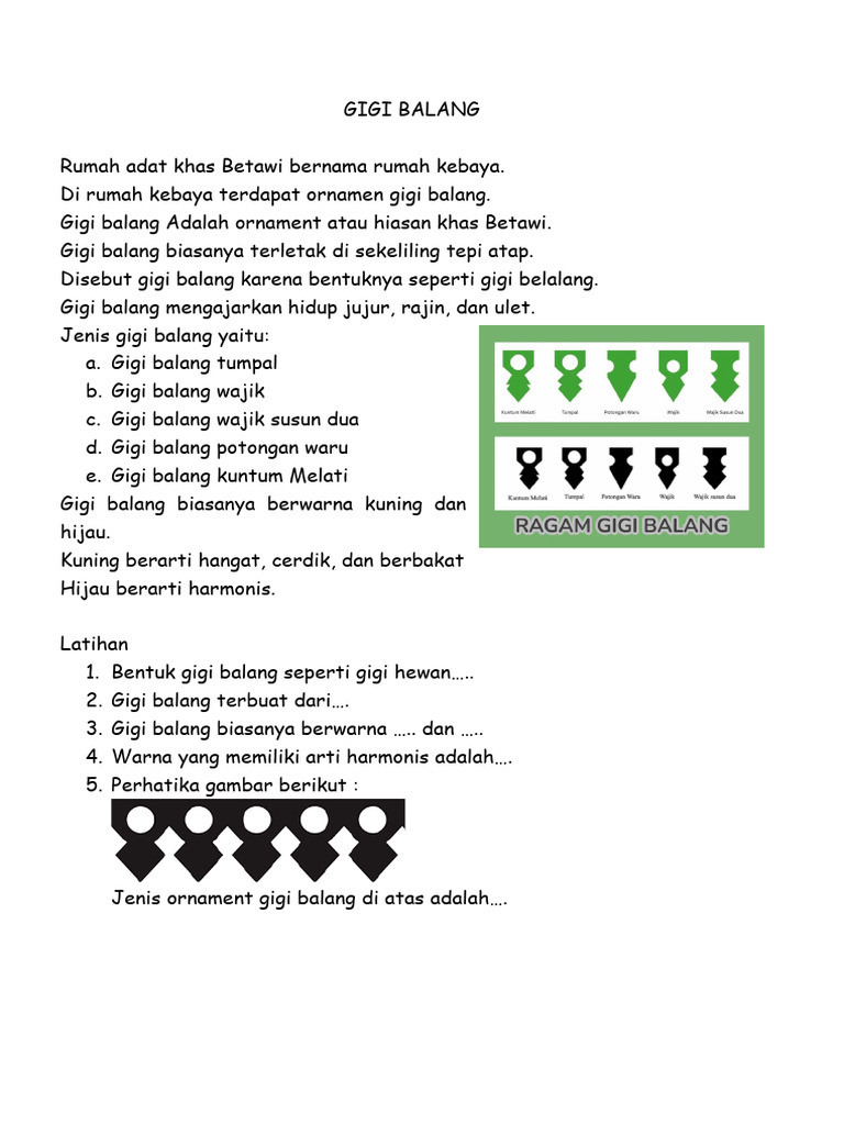 Ornamen Gigi Balang pada Rumah Kebaya | PDF