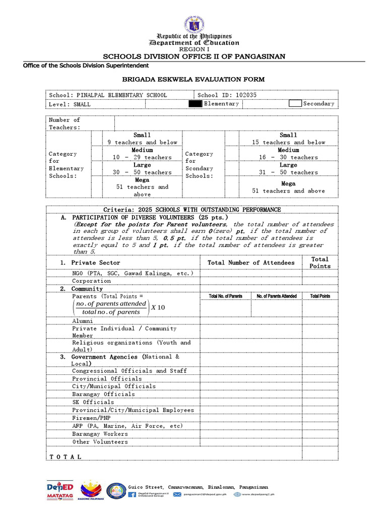 BE2025 Evaluation FORM | PDF