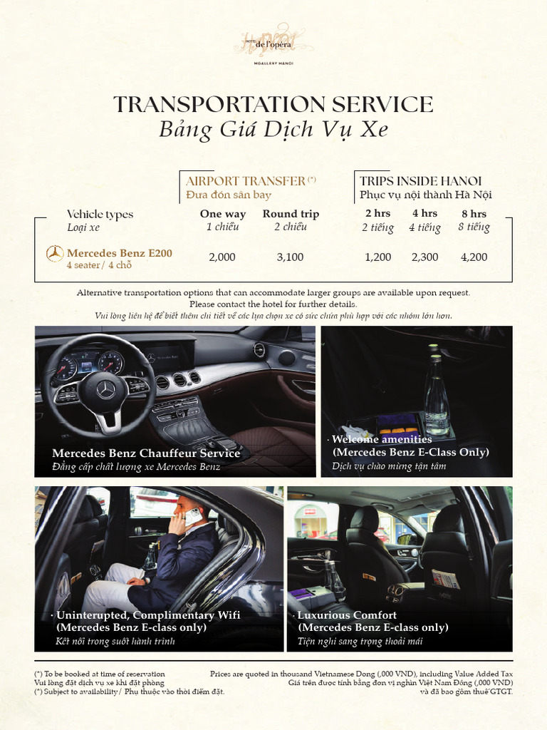 HOH Transportation Service Price List | PDF