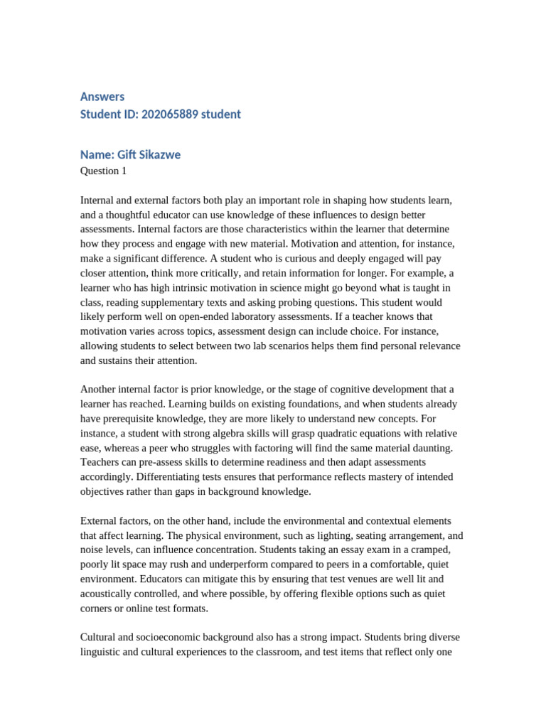Answer For The Assessments CTM 101 | PDF | Educational Assessment ...