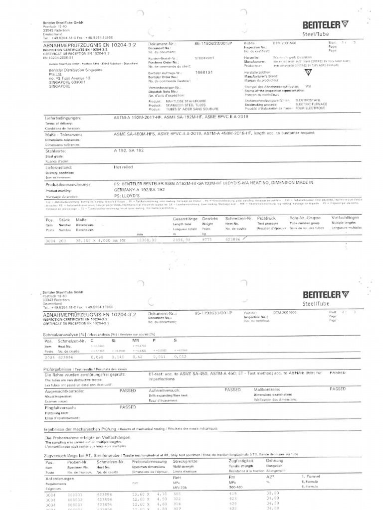 Mill Certificate LR Approve | PDF