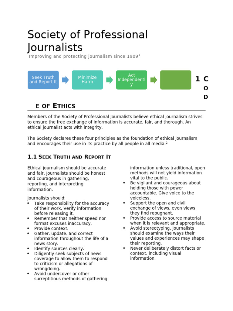 SPJ Code of Ethics for Journalists | PDF | Journalism | News