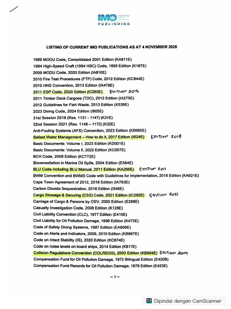 Listing of Current Imo Publication 19-11-2025 14.04 | PDF