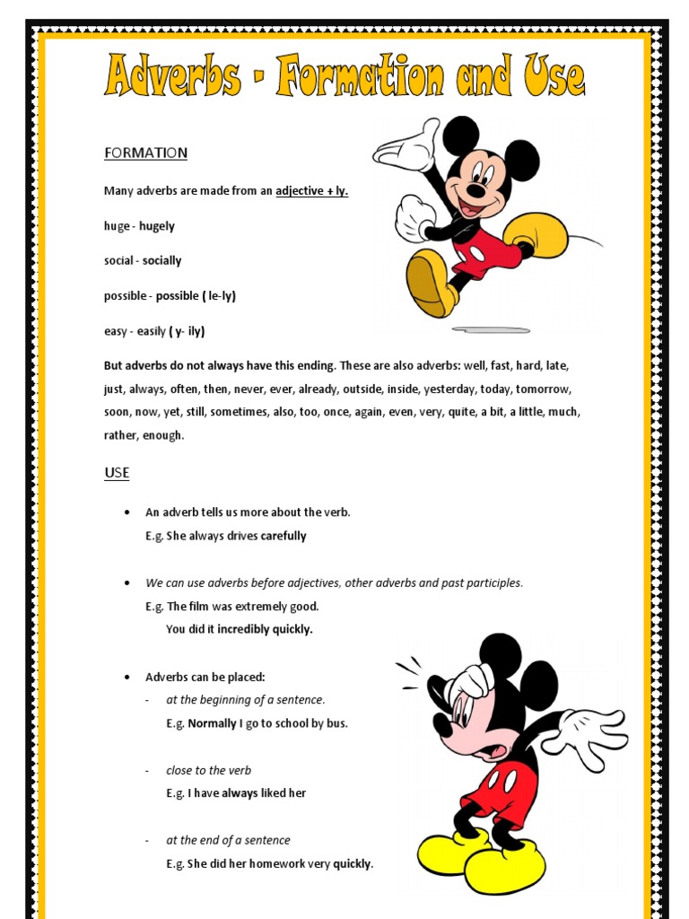 Adverbs Formation and Use | PDF | Language Arts & Discipline | Foreign ...