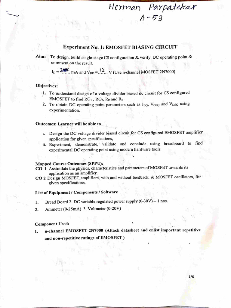 Emosfet Biasing Circuit | PDF