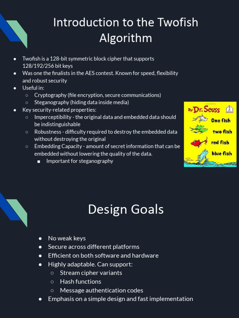 Twofish Presentation | PDF | Cryptography | Secure Communication