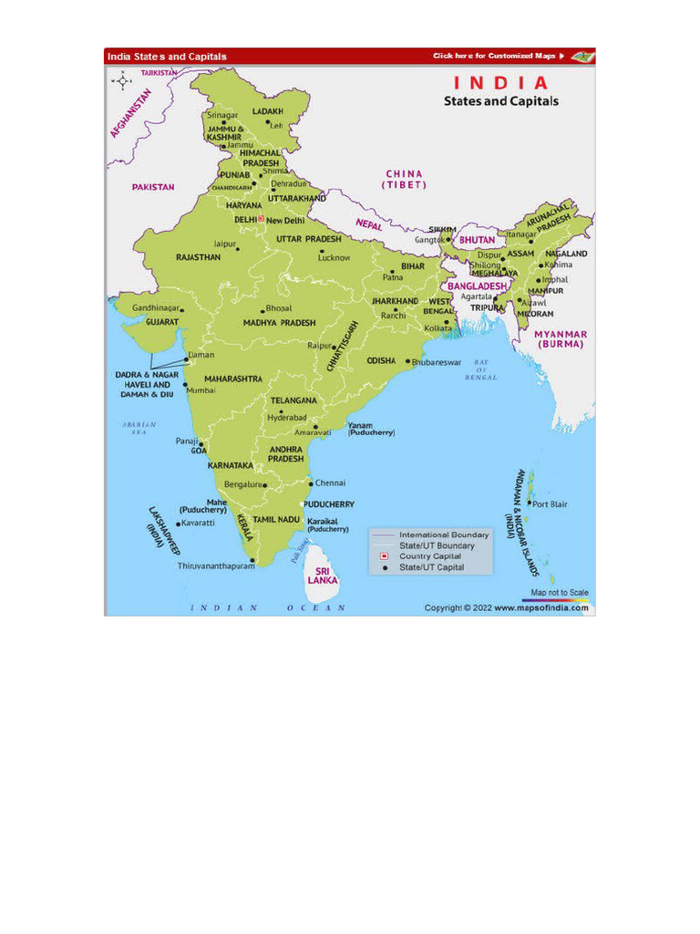 India Map With States Names | PDF
