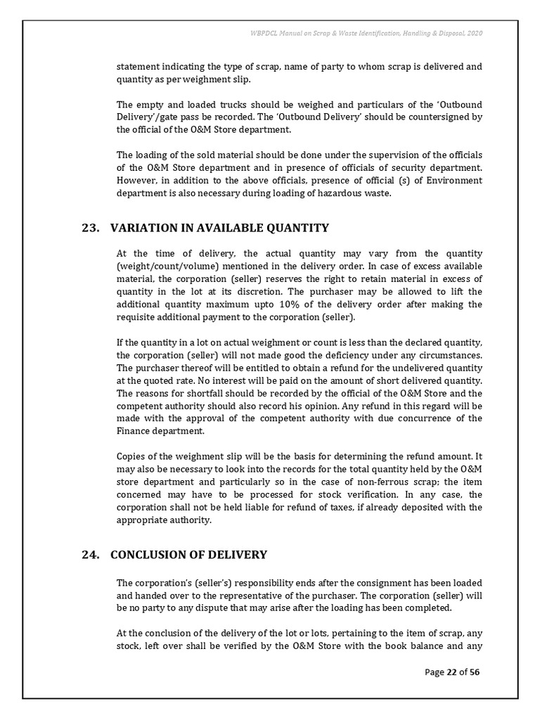 Scrap Waste Management Procedures 2020 | PDF | Electronic Waste | Waste