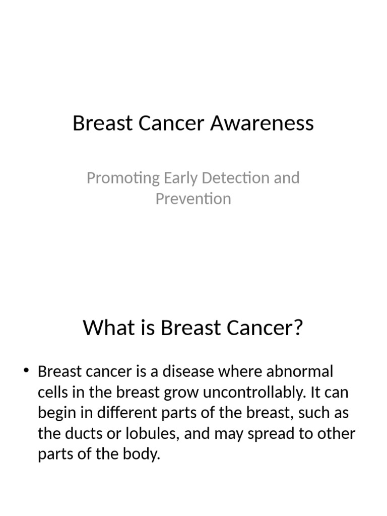 Breast Cancer Awareness Manual | PDF