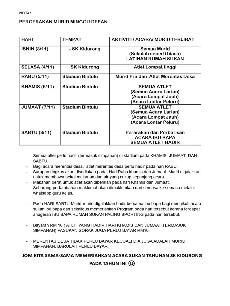 Nota Rumah Reebook | PDF