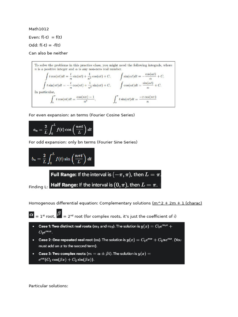 Math 1012 Exam Notes | PDF | Eigenvalues And Eigenvectors | Vector Space