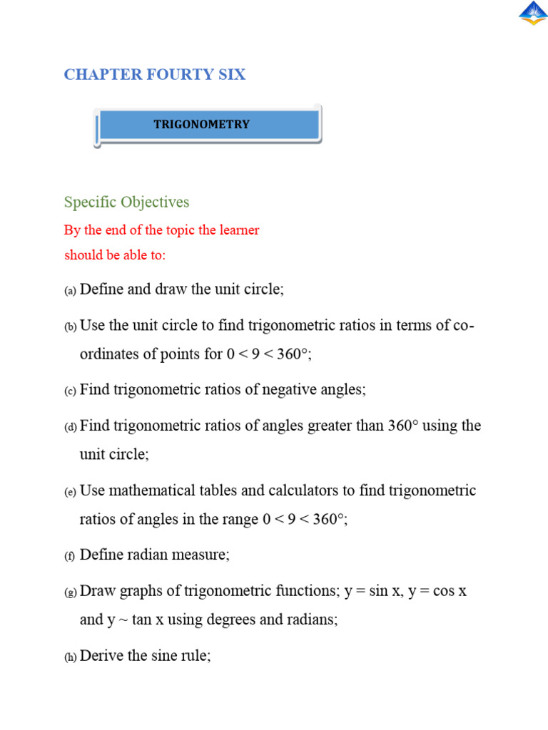 Trigonometry: Unit Circle & Ratios Guide | PDF | Trigonometry ...
