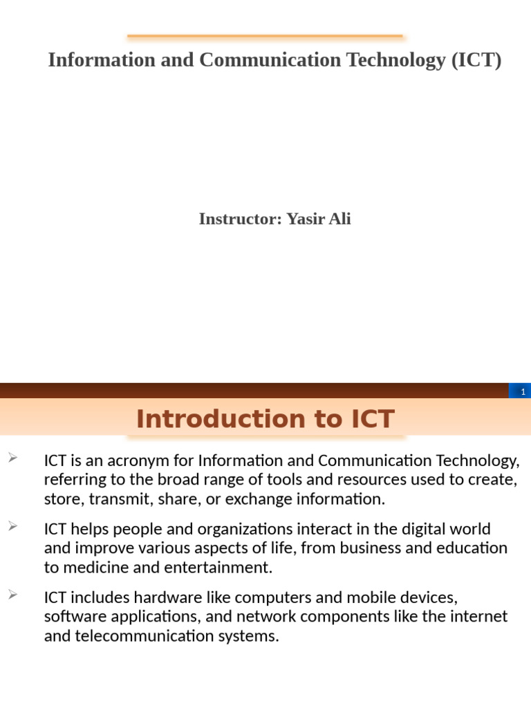 ICT Lec1 | PDF | Information And Communications Technology | Information