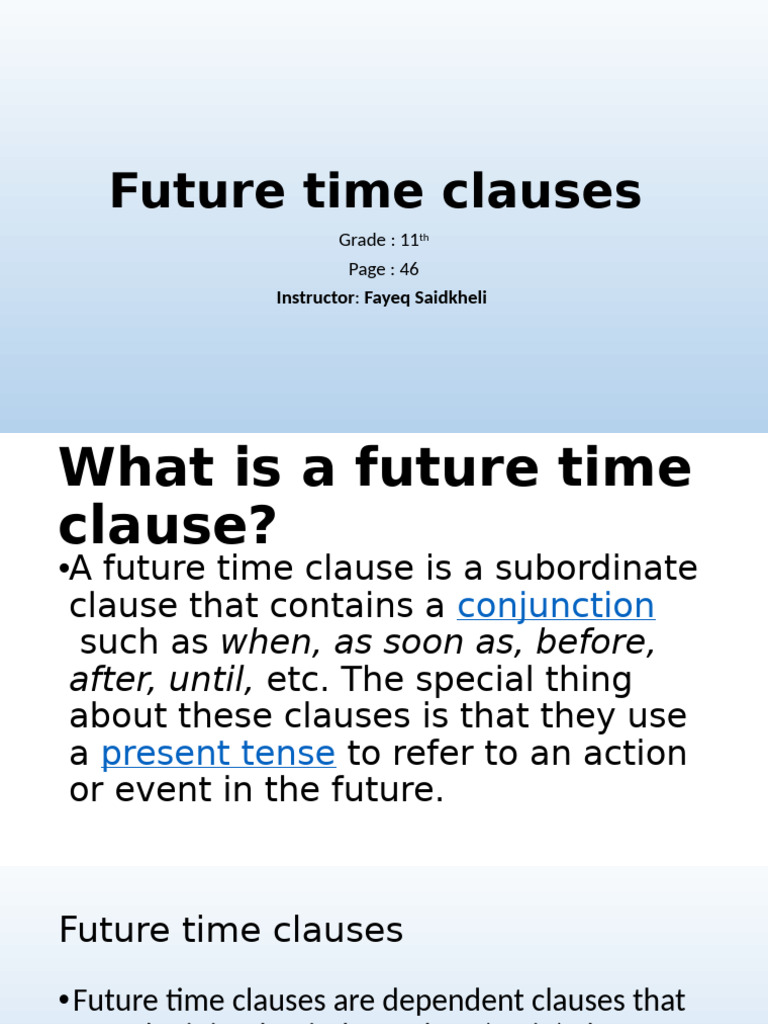 Grade 11 Future Time Clause Page 46 | PDF | Linguistic Morphology ...