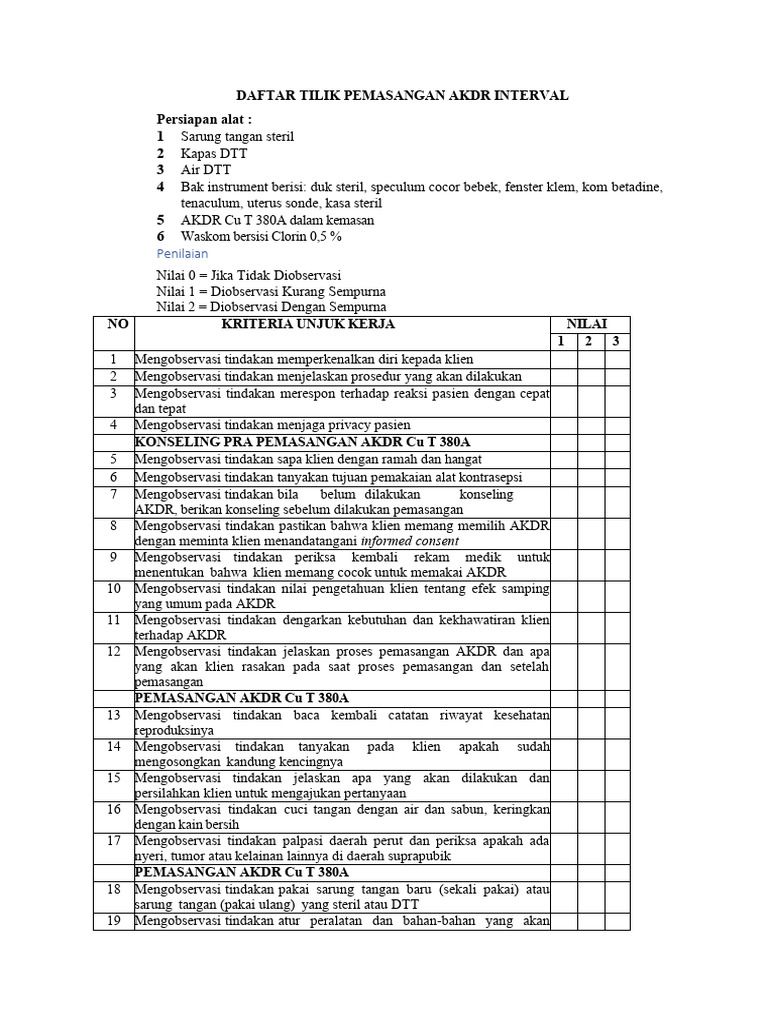 Panduan Pemasangan AKDR Cu T 380A | PDF