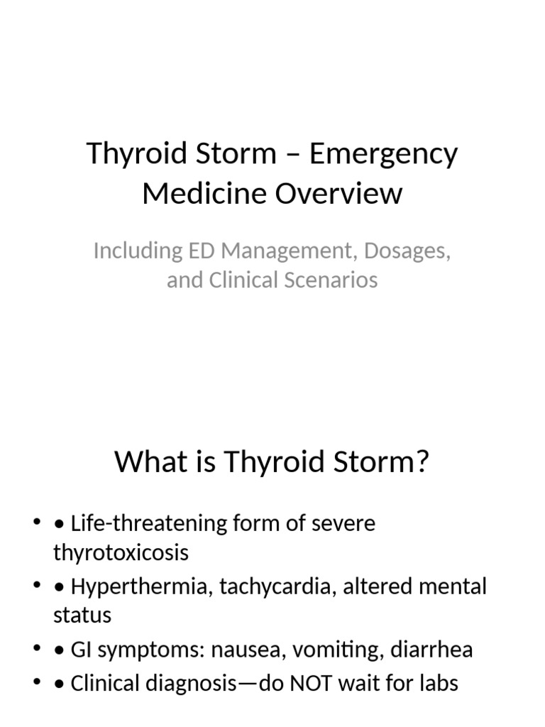Thyroid Storm: Emergency Management Guide | PDF
