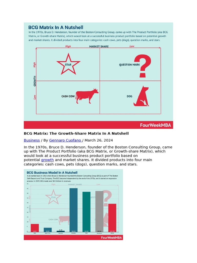 BCG Matrix in A Nutshell | PDF | Pepsi Co | Swot Analysis