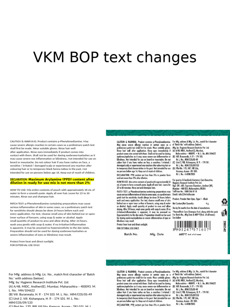 VKM BOP Text Changes | PDF | Medical Specialties | Human Appearance