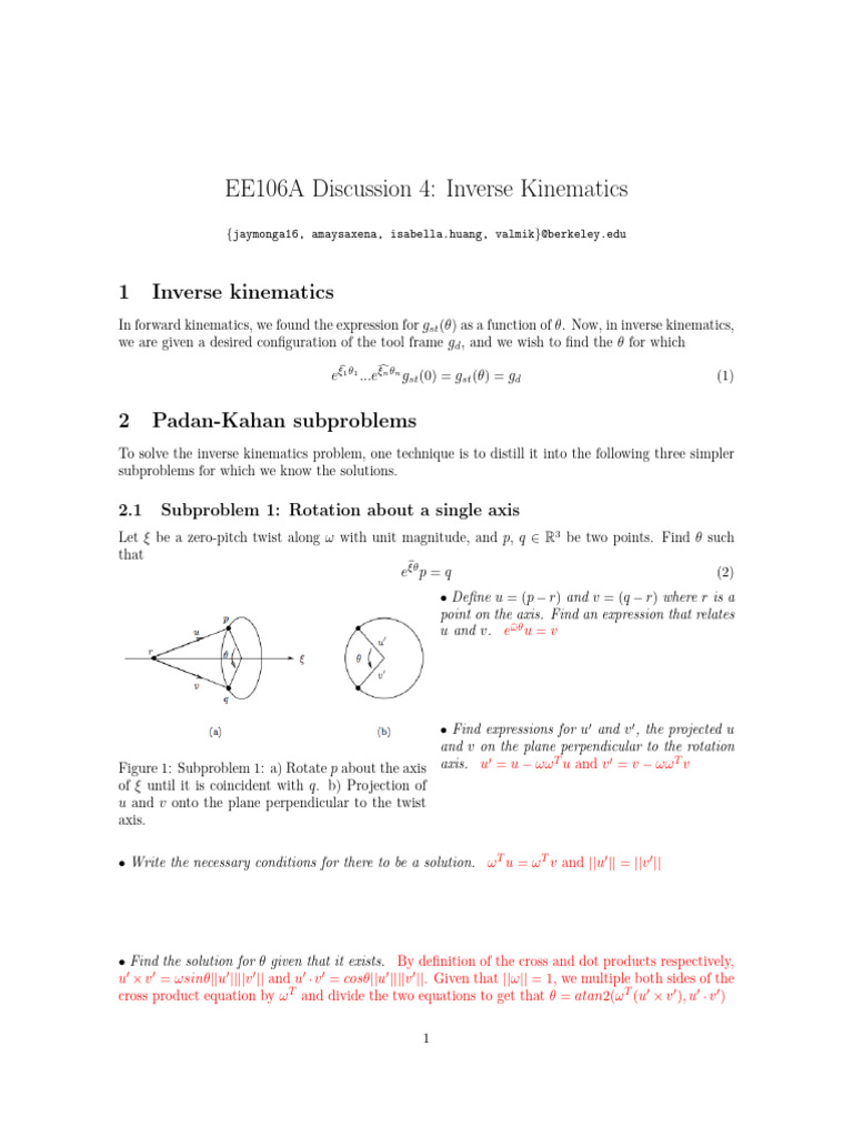 Inverse Kinematics Techniques Explained | PDF | Kinematics | Cartesian ...
