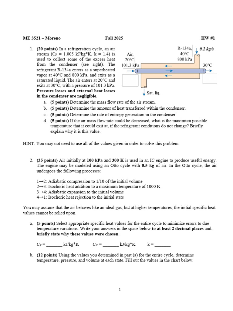 DM_ME_3521_Fall_2025_HW_1 | PDF | Heat | Temperature