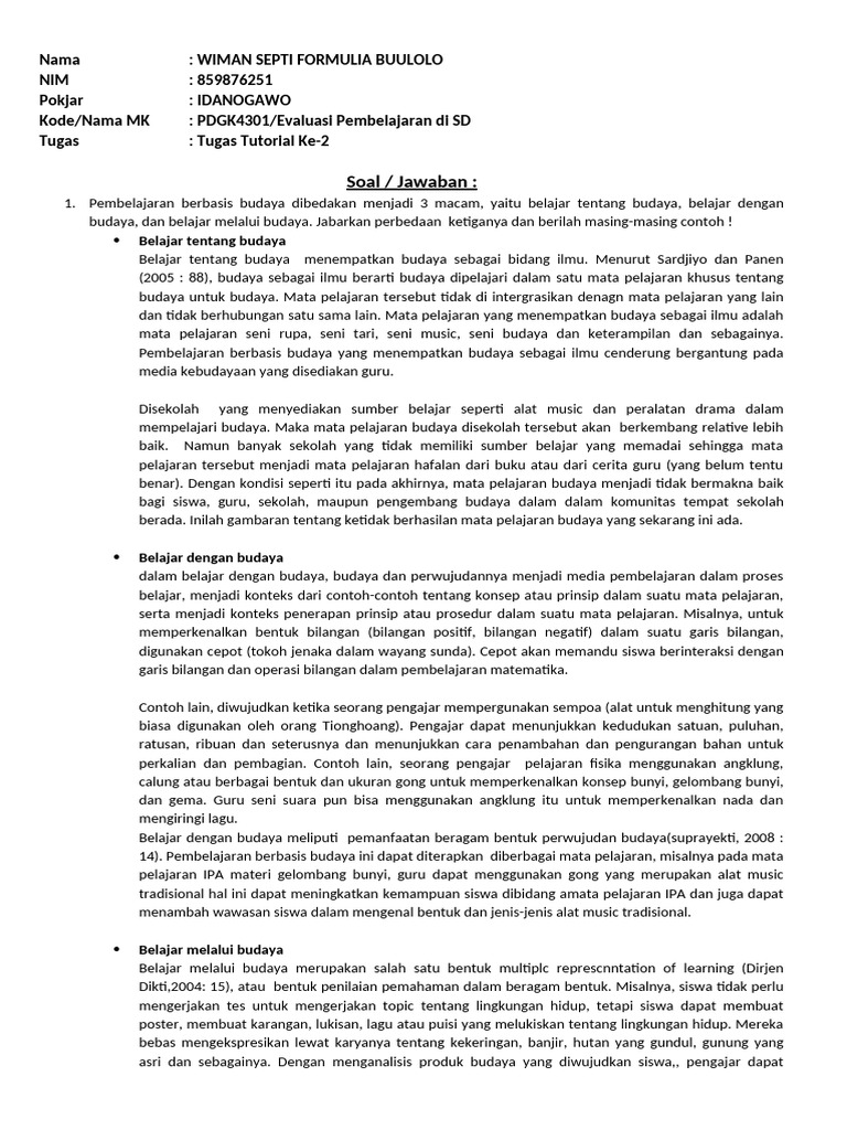 Tugas PDGK 4505 Pembaruan Dalam Pembelajaran Di SD | PDF