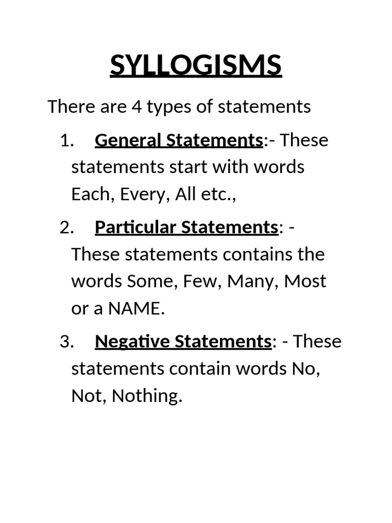 SYLLOGISMS | PDF