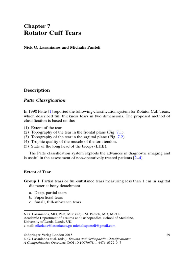 Rotator Cuff Tears CL | PDF | Soft Tissue | Human Anatomy