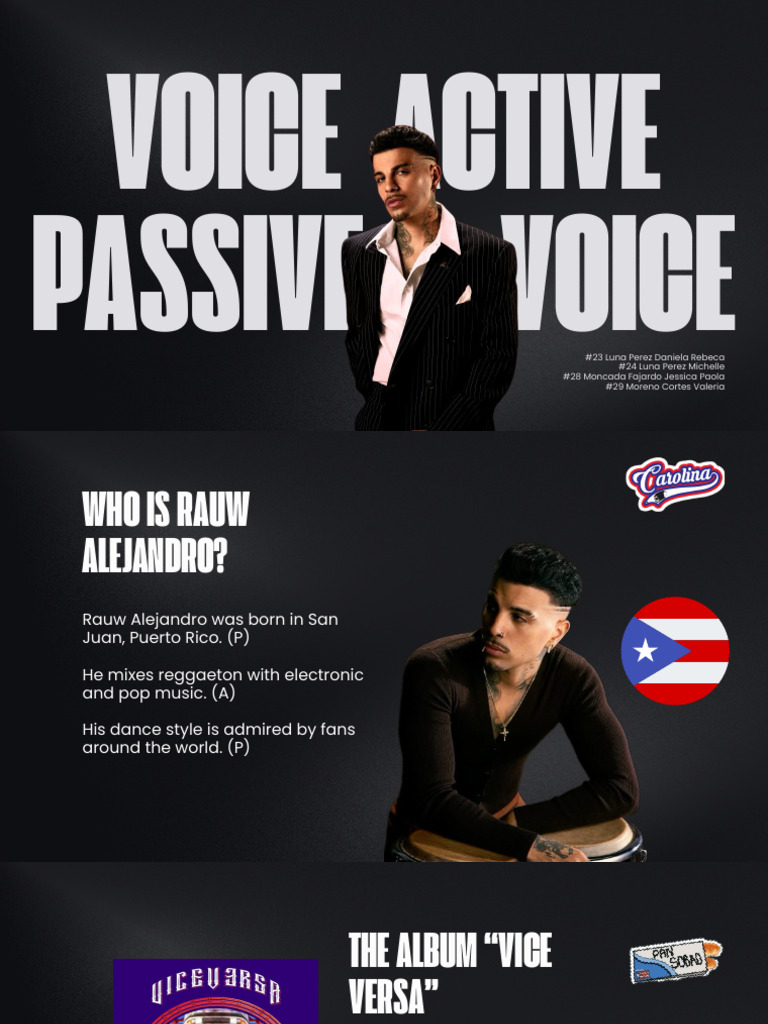 Passive Voice and Active Voice - Rauw Alejandro | PDF