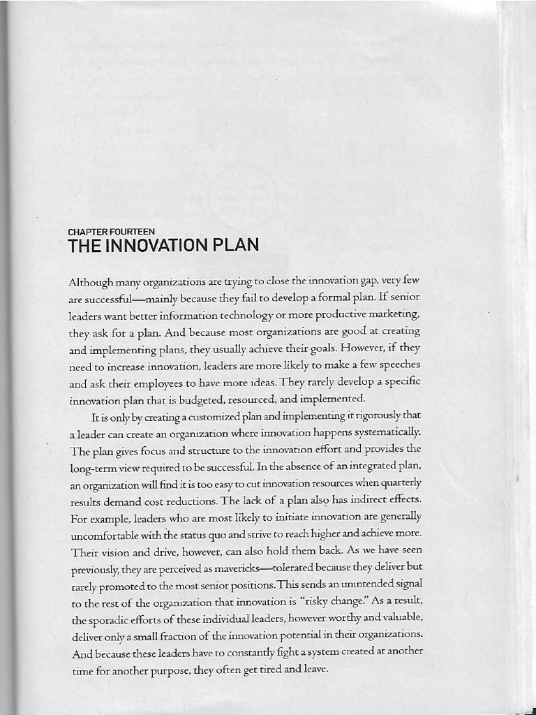 Innovation Plan Chapter 14 | PDF