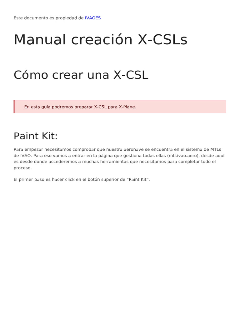 Guía para Crear X-CSLs en X-Plane | PDF | Aviación | Aeronave